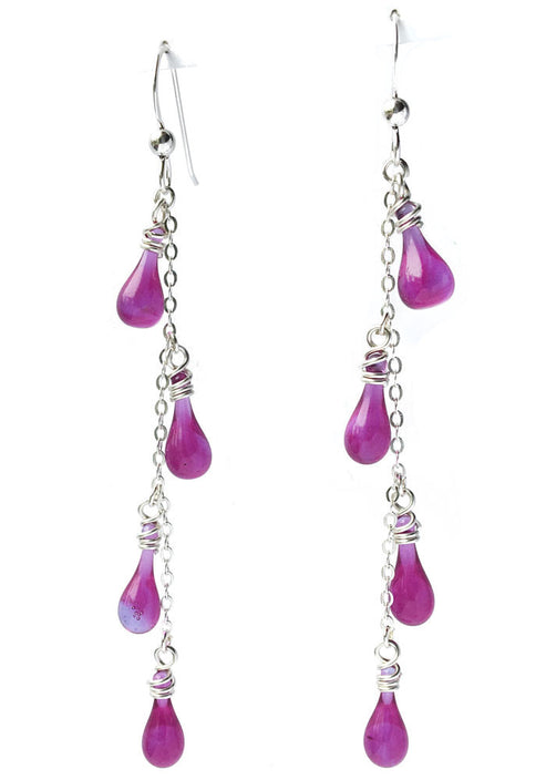 Handcrafted Earrings in Vivid Glass and Sterling Silver