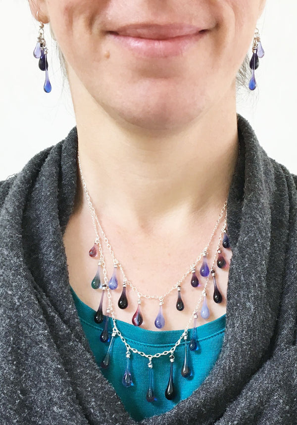 Purple Waterfall Necklace