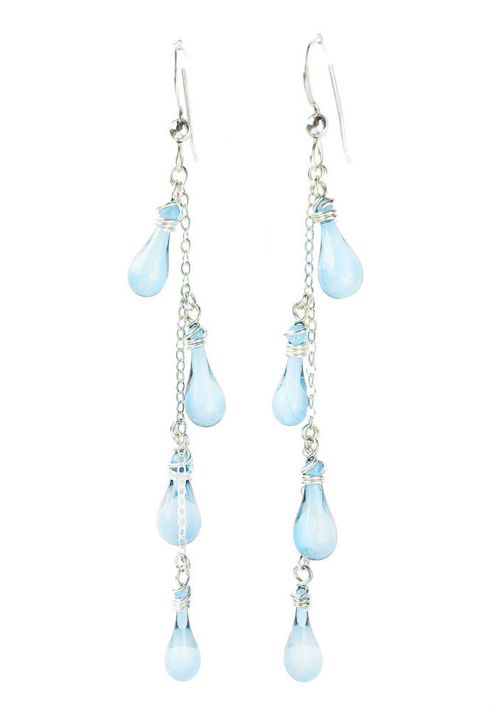 Handcrafted Earrings in Vivid Glass and Sterling Silver